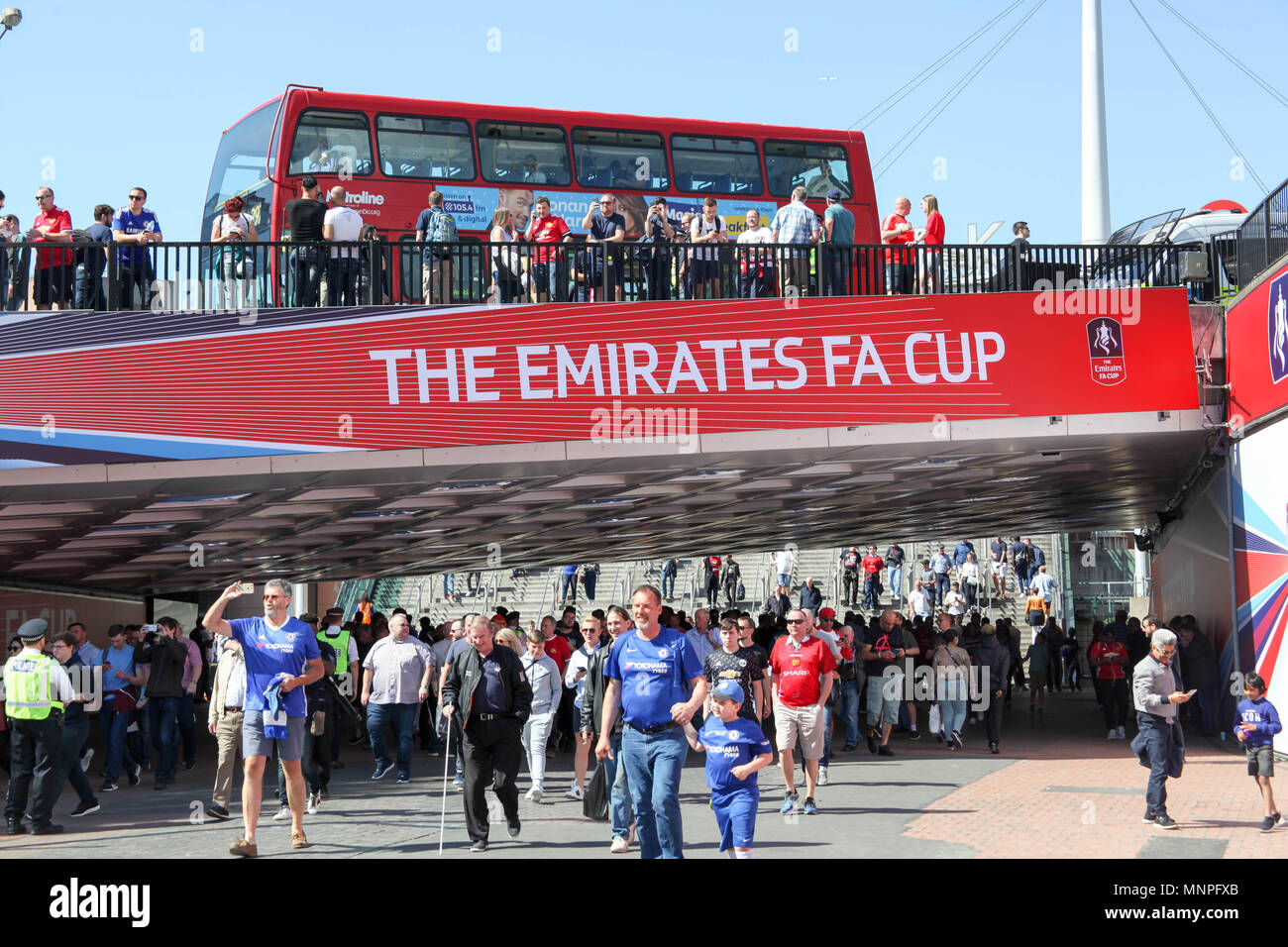 London, UK. 19th May 2018. Fans head towards Wembley Stadium Credit ...