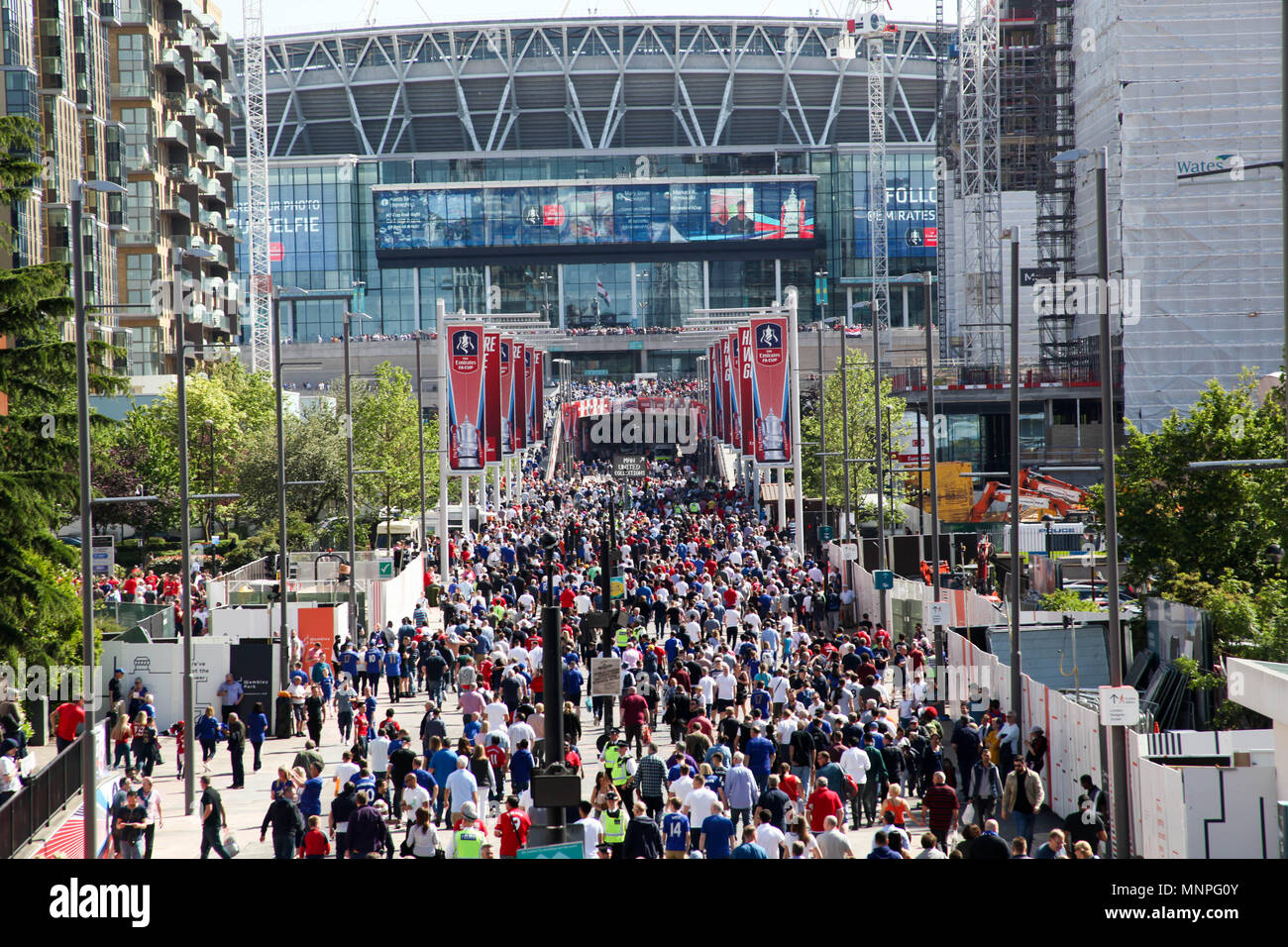London, UK. 19th May 2018. Fans head into Wembley Statidum to watch the ...