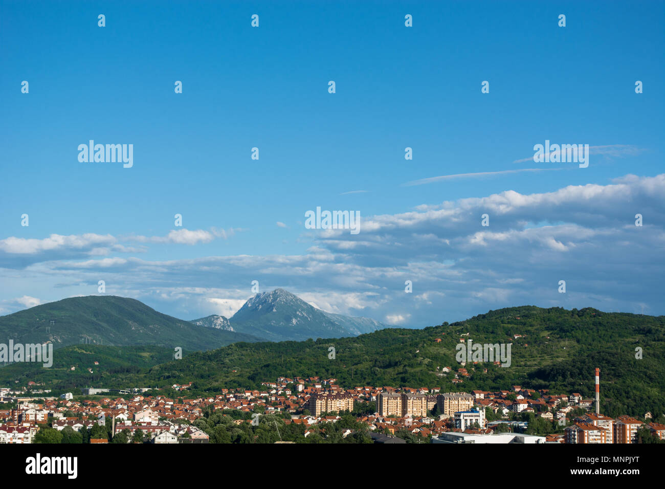 Nis, Serbia - May 16, 2018 Scenery with cityscape and landscape of Nis ...