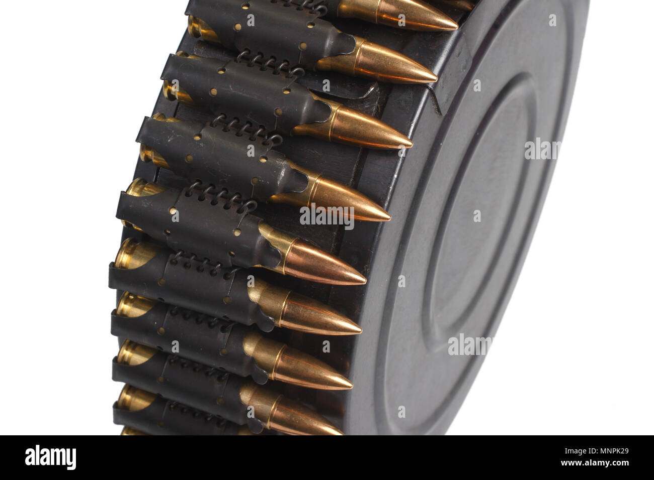 RPD-44 round ammunition box with machine-gun belt isolated Stock Photo ...