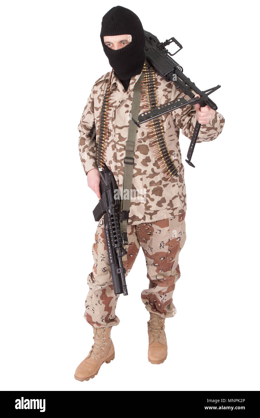 mercenary with gun - soldier of fortune isolated Stock Photo - Alamy