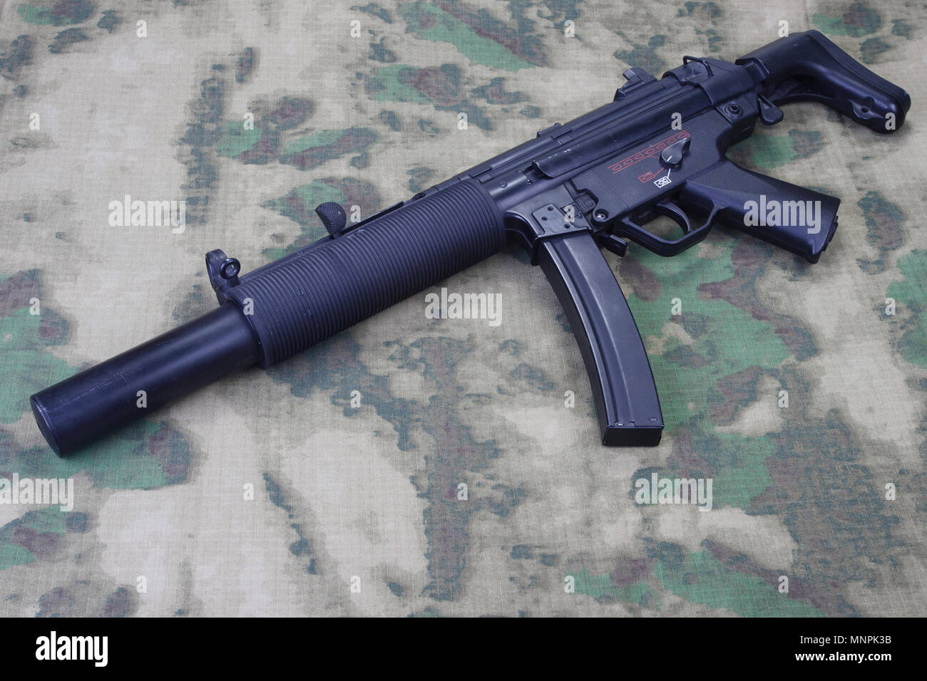 submachine gun MP5 with silencer isolated Stock Photo - Alamy