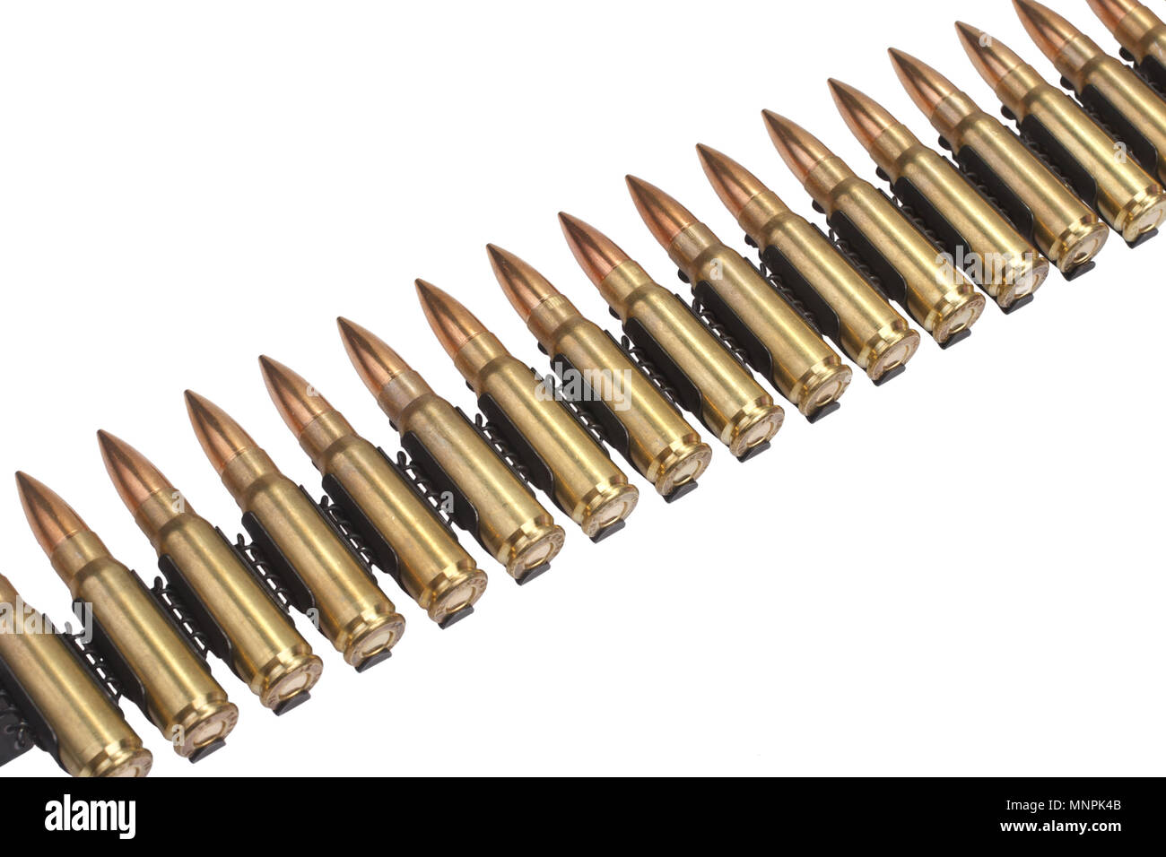 ammunition belt on white background Stock Photo - Alamy