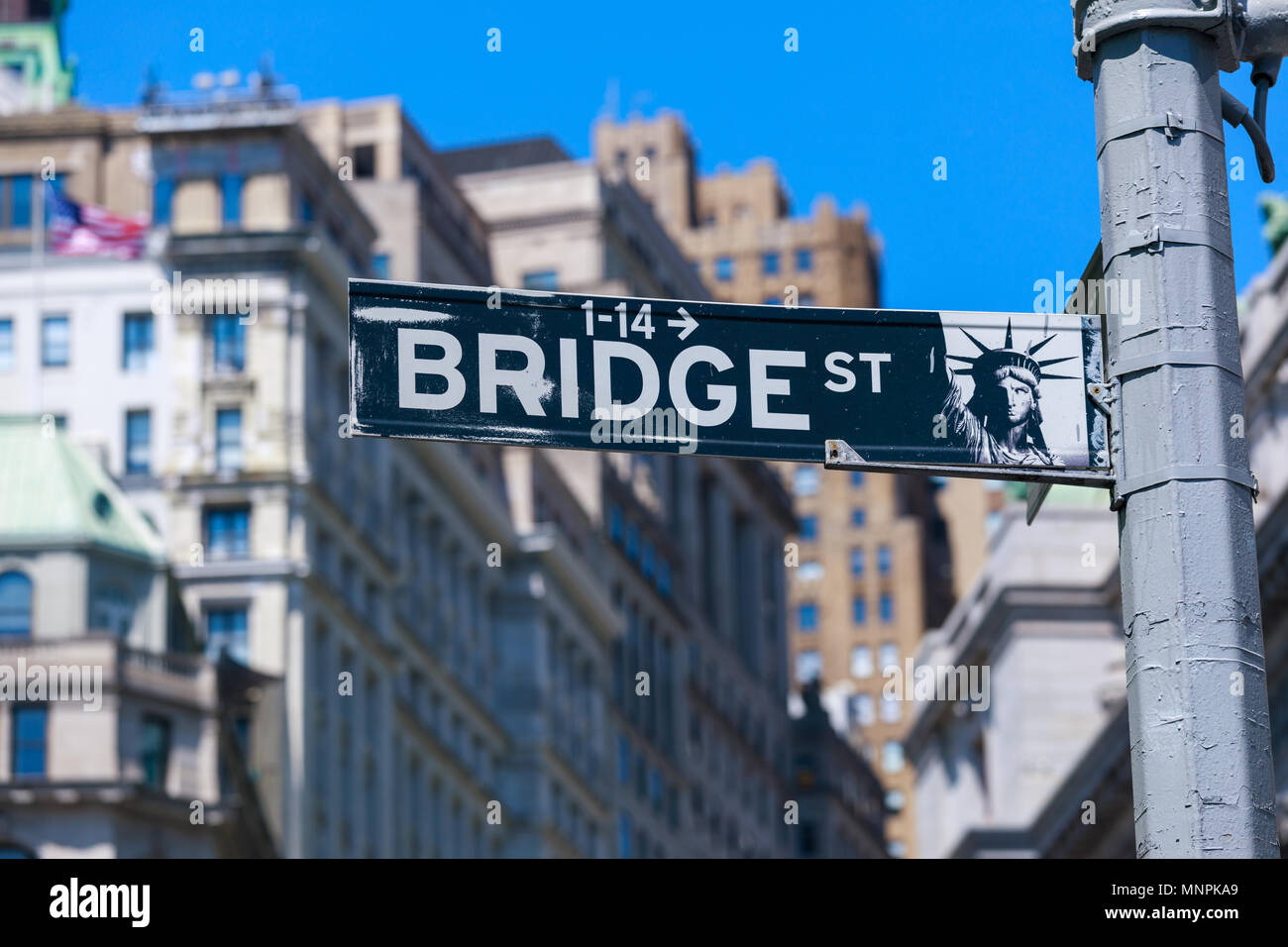 Bridge st, Road sign in New york city Stock Photo - Alamy