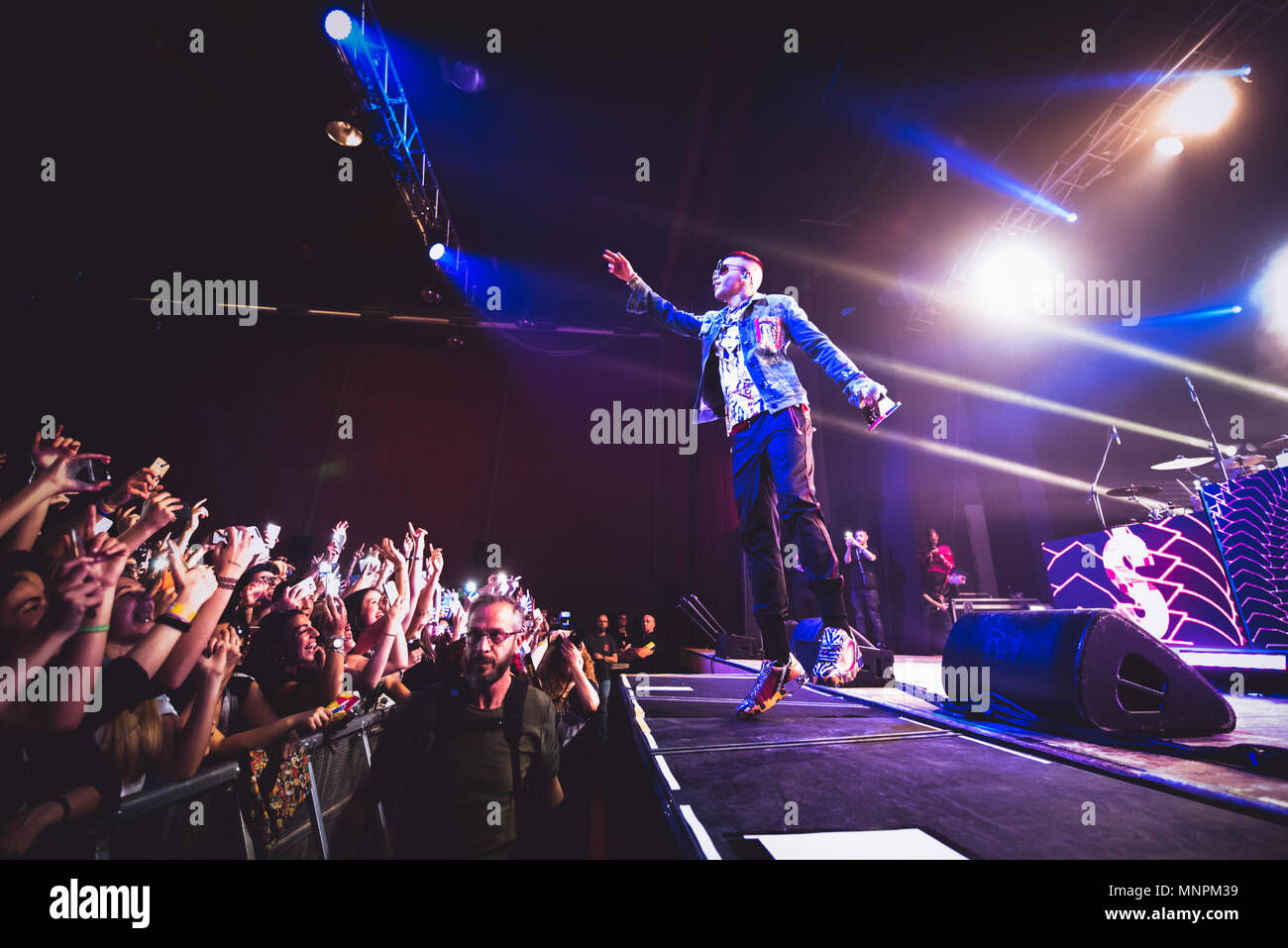The Italian rapper Sfera Ebbasta, the "King of Trap" performing live on ...