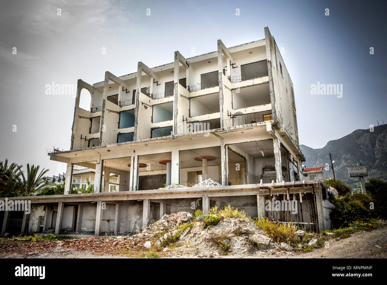 Derelict hotel in Northern Cyprus Stock Photo - Alamy
