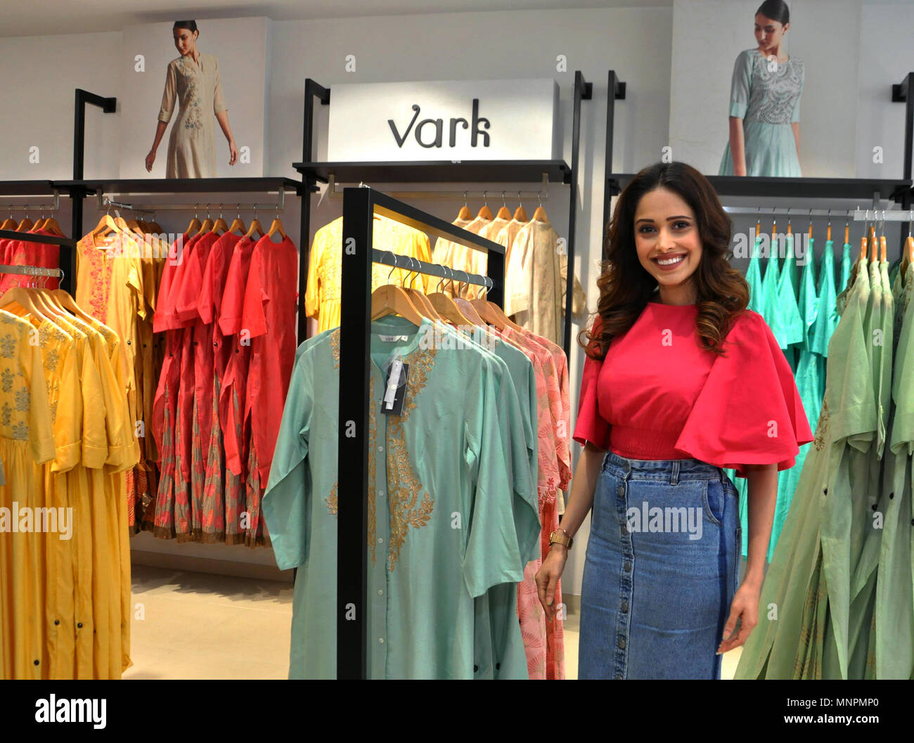 Kolkata, India. 18th May, 2018. Film Actress Nushrat Bharucha posed for ...