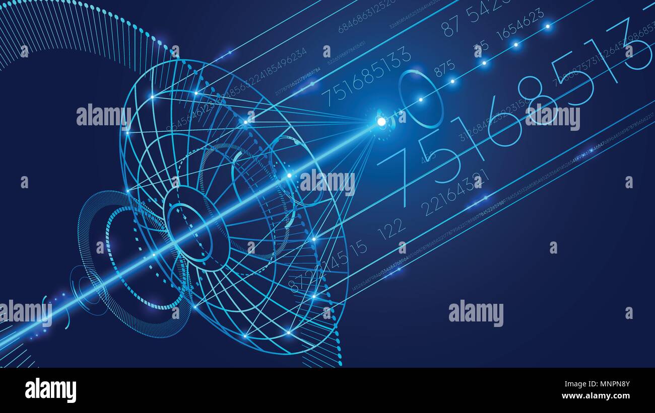 Abstract technology digital communication background. The digital data ...