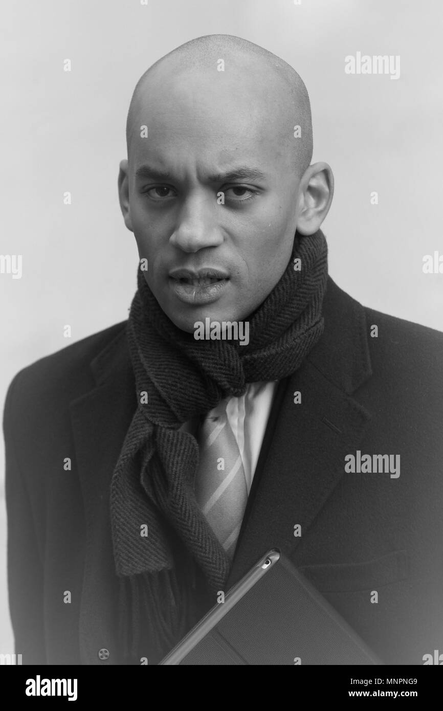 LONDON - FEB 11, 2018: ( Image digitally altered to monochrome ) Chuka ...