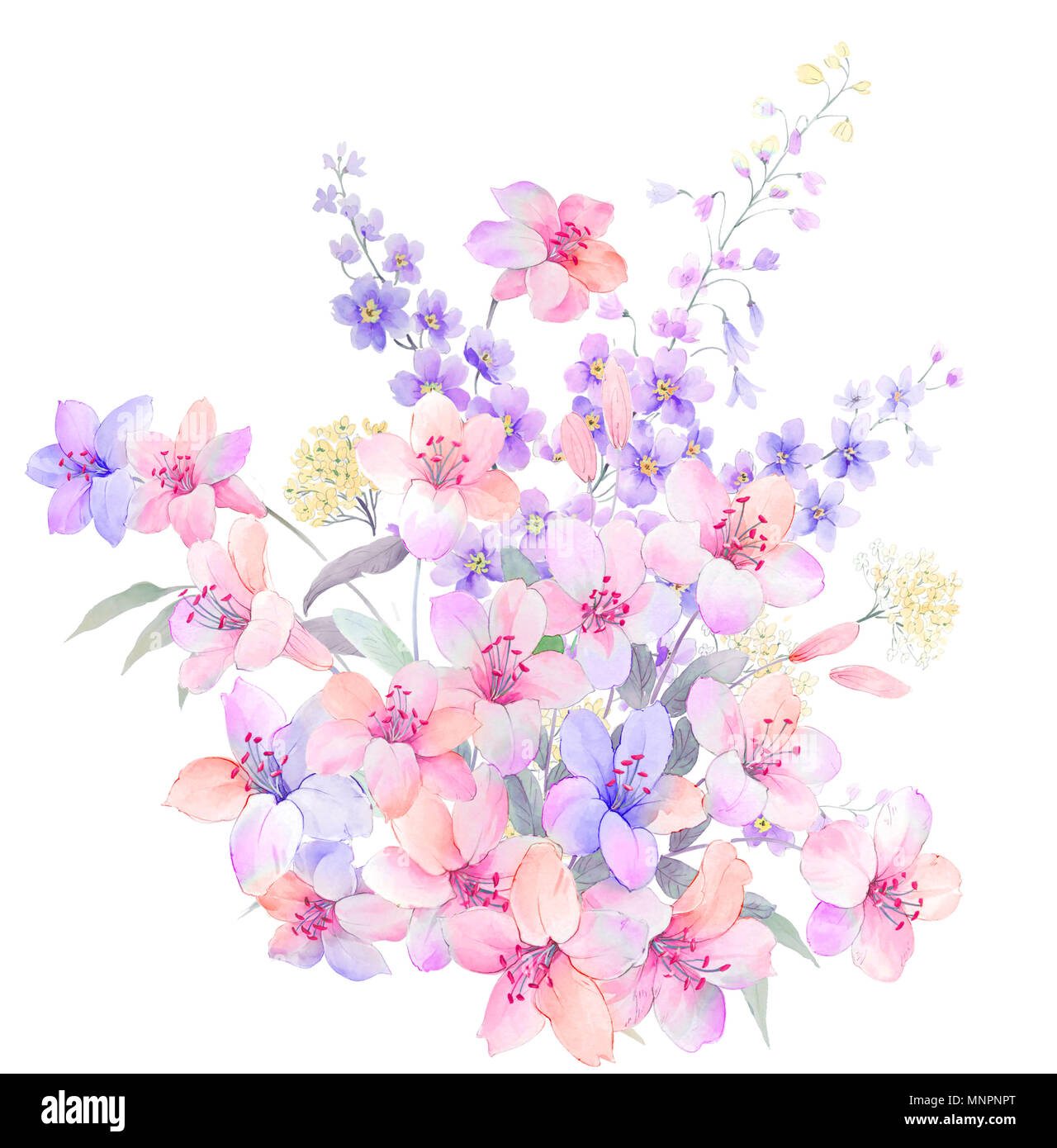 Watercolor wedding invitation blue Cut Out Stock Images & Pictures - Alamy