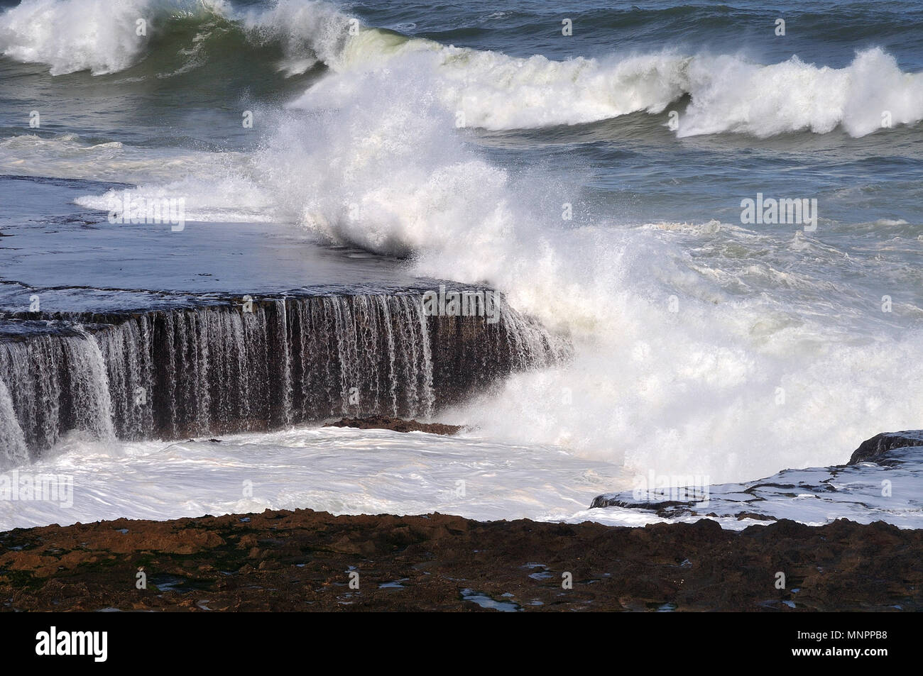 rocky coast at atlantic ocean in Rabat, Morocco Stock Photo - Alamy