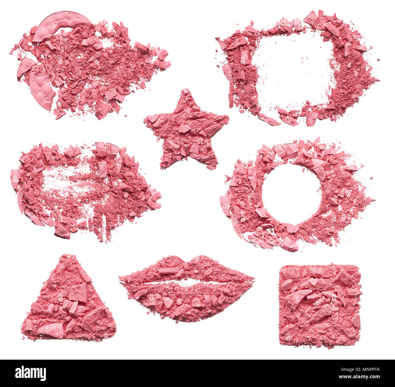 Smears of different colors are made by various cosmetic products ...