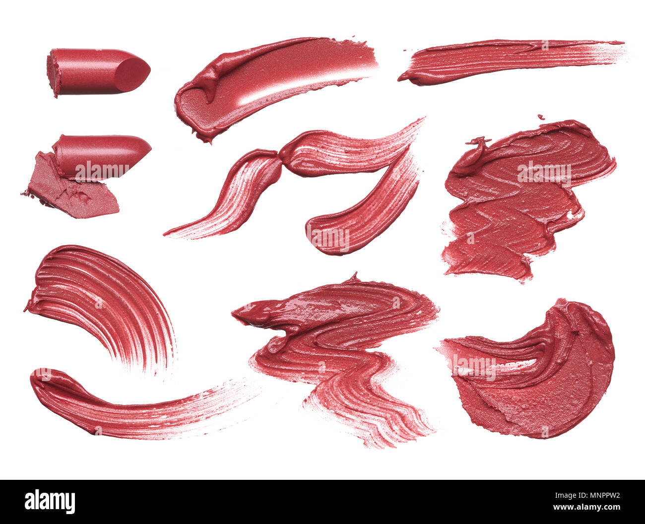 Smears of different colors are made by various cosmetic products ...