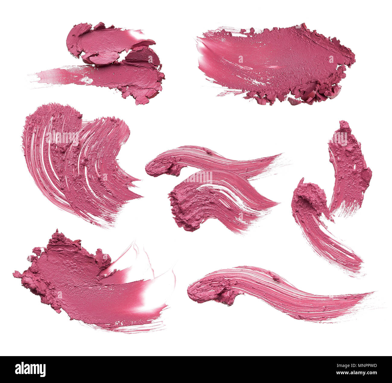 Smears of different colors are made by various cosmetic products ...