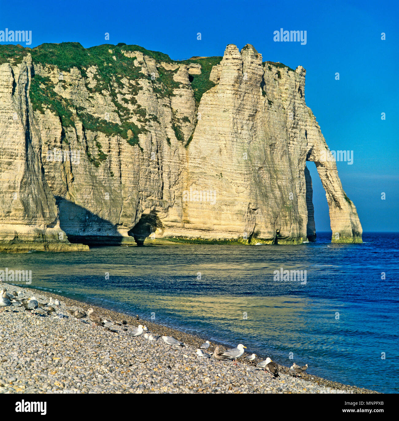 THE ICONIC ARCH PORTE D'AVAL. ETRETAT. NORMANDY. FRANCE. JUNE 2014. The ...
