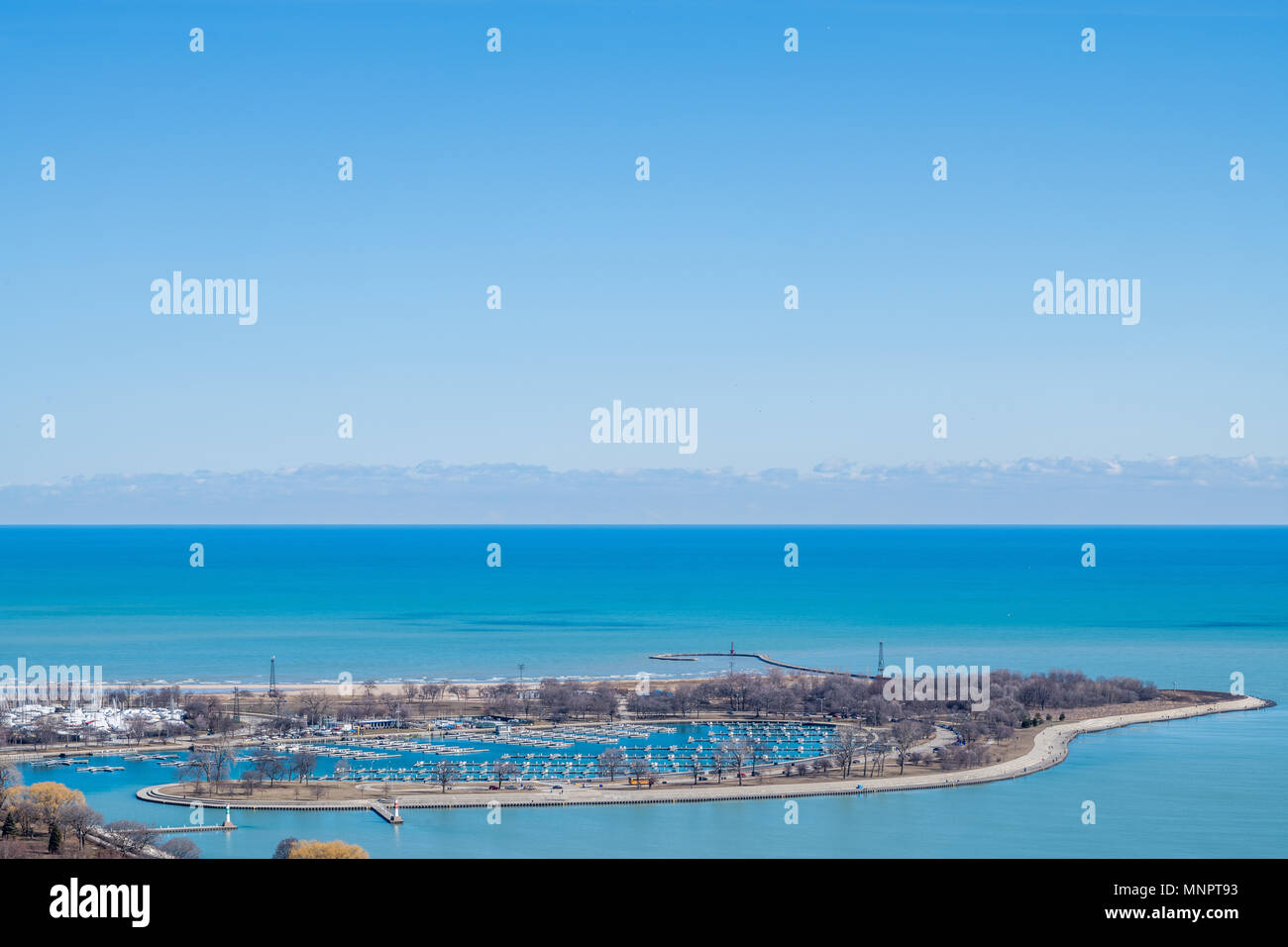 Aerial view of Montrose Harbor Stock Photo - Alamy