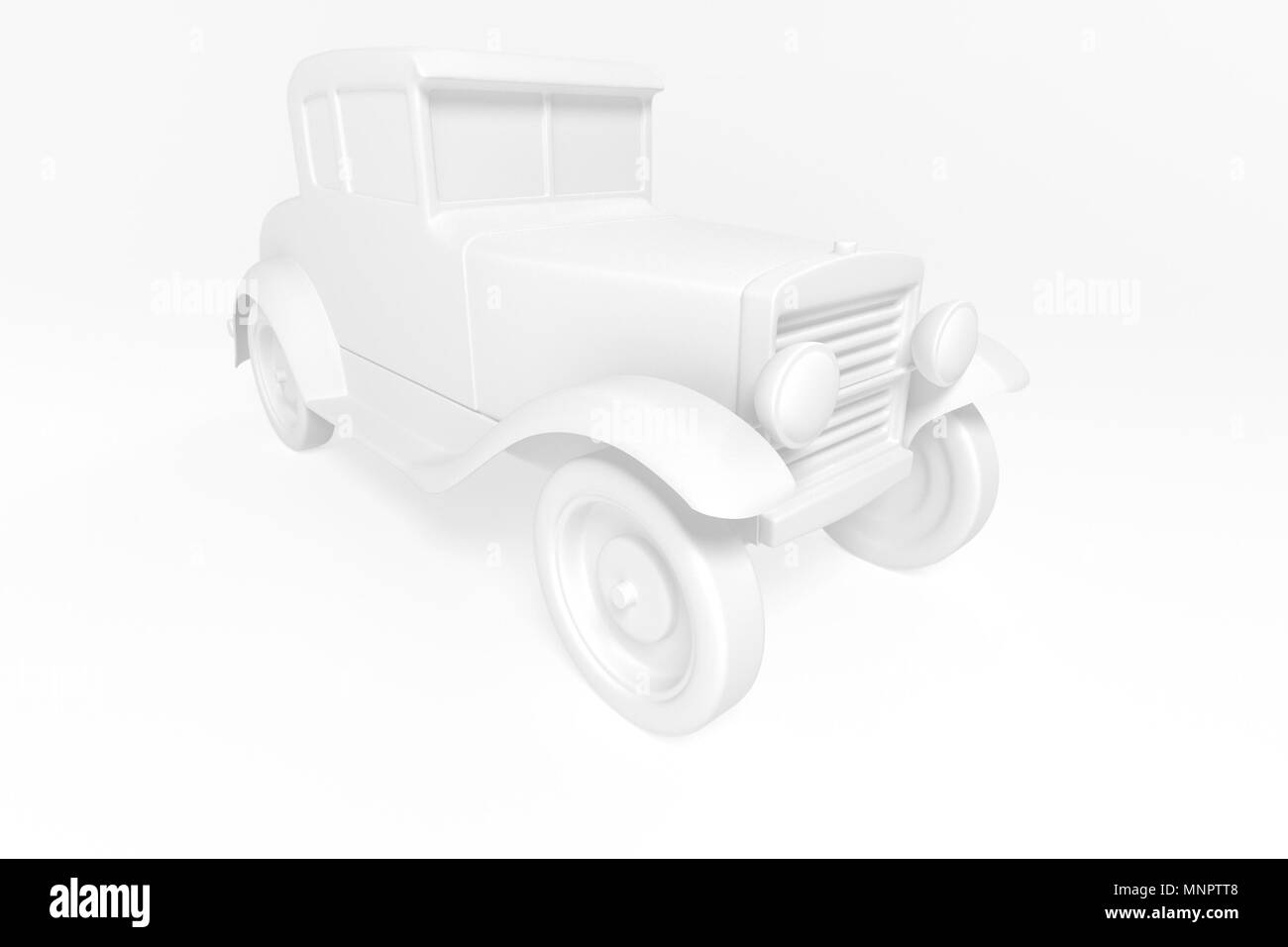 Old car isolated on white background 3d rendering Stock Photo - Alamy