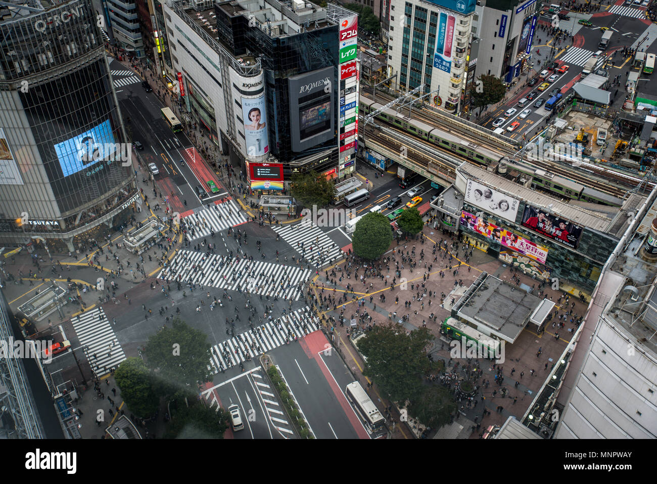 Tokyo, Japan - October 20, 2017: People and traffic at Shibuya Crossing ...