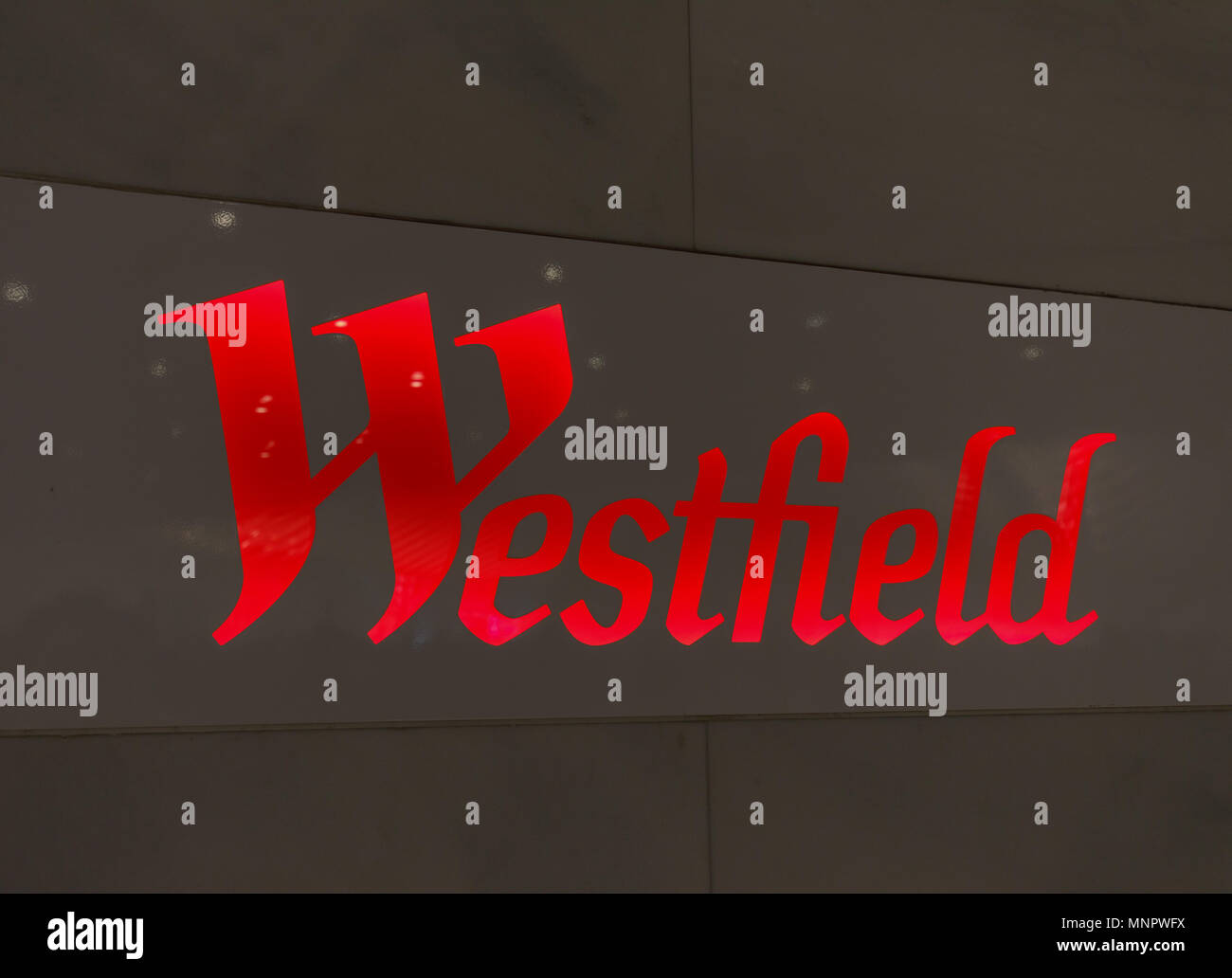 Manhattan, New York City - May 10, 2018 : Sign of Westfield World Trade ...