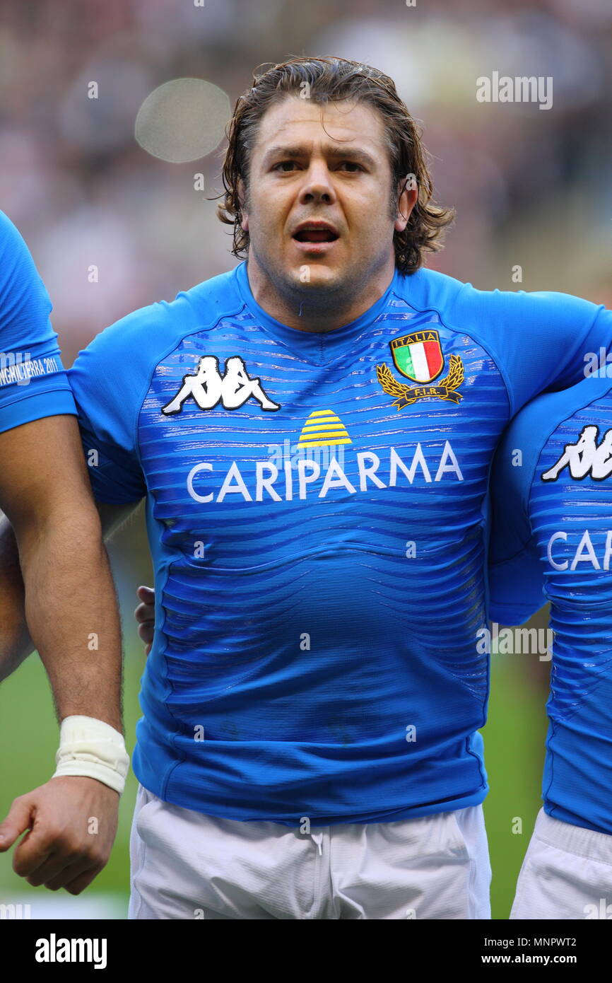 Andrea Lo Cicero of Italy sings the national anthem before the start of ...