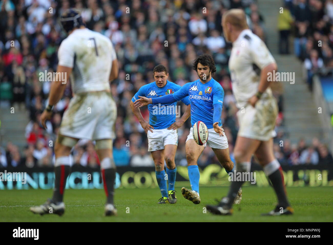 Luke McLean of Italy during the England vs. Italy RBS 6 Nations ...
