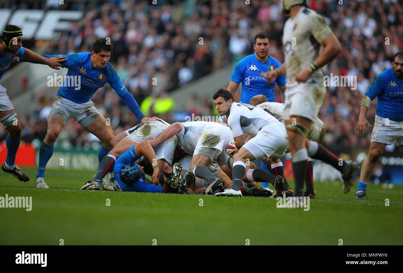 Danny Care of England feeds the ball from the maul during the England ...