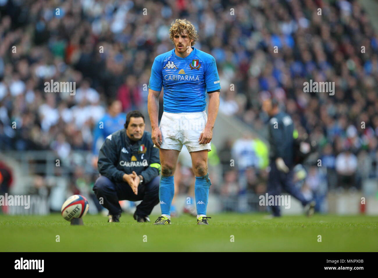 Mirco Bergamasco of Italy during the England vs. Italy RBS 6 Nations ...