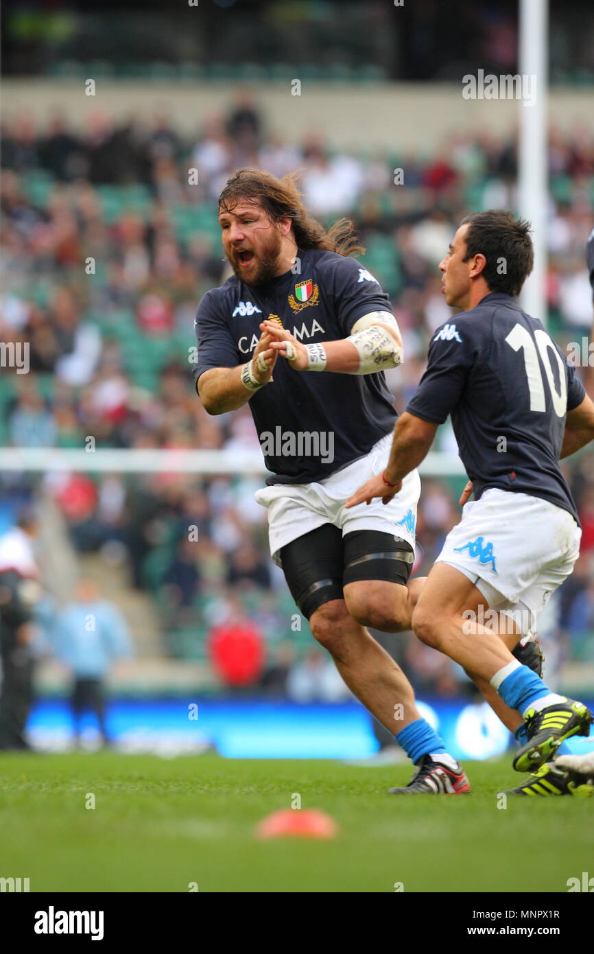 Martin Castrogiovanni of Italy during the England vs. Italy RBS 6 ...