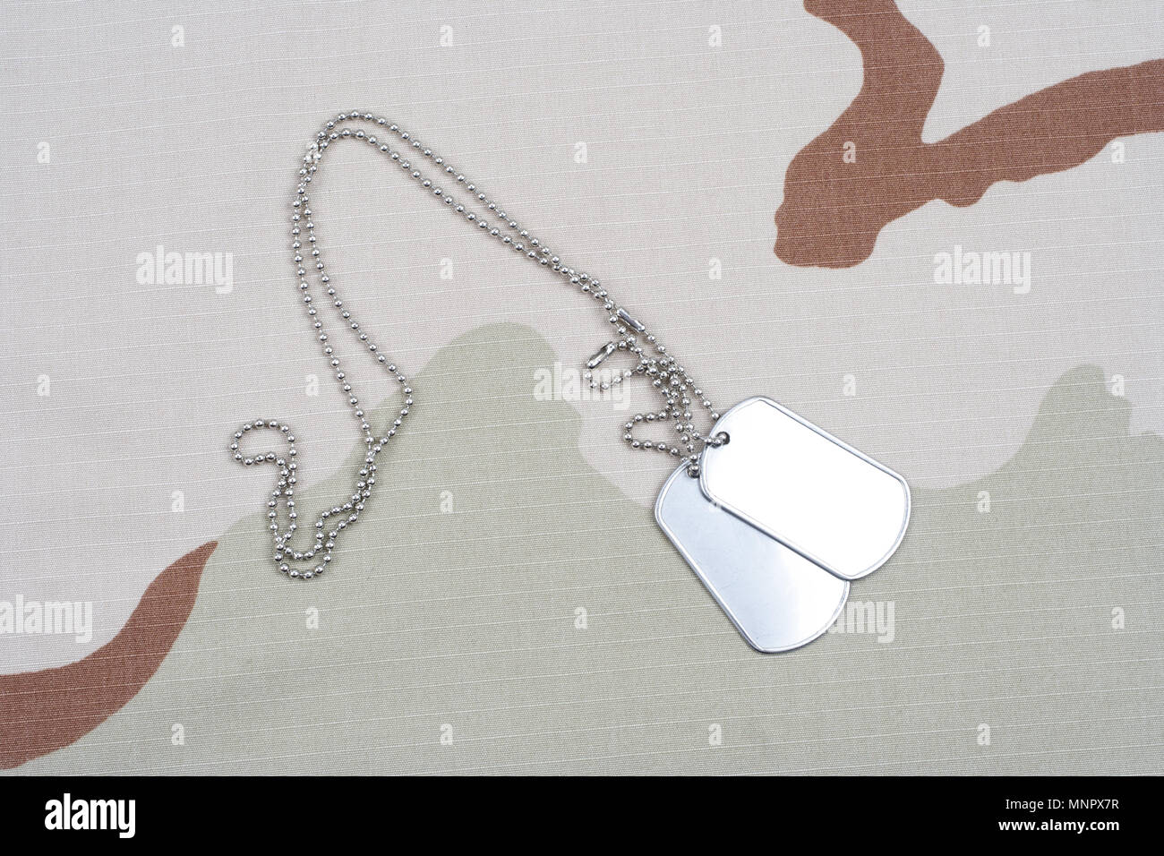 army camouflaged uniform with blank dog tags background Stock Photo - Alamy