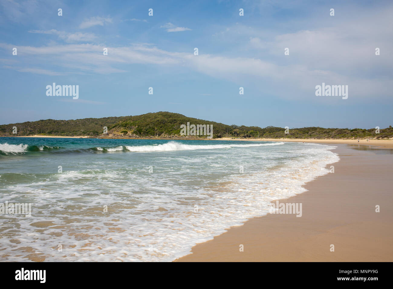 Elizabeth beach near Forster in the Great lakes region of New South ...