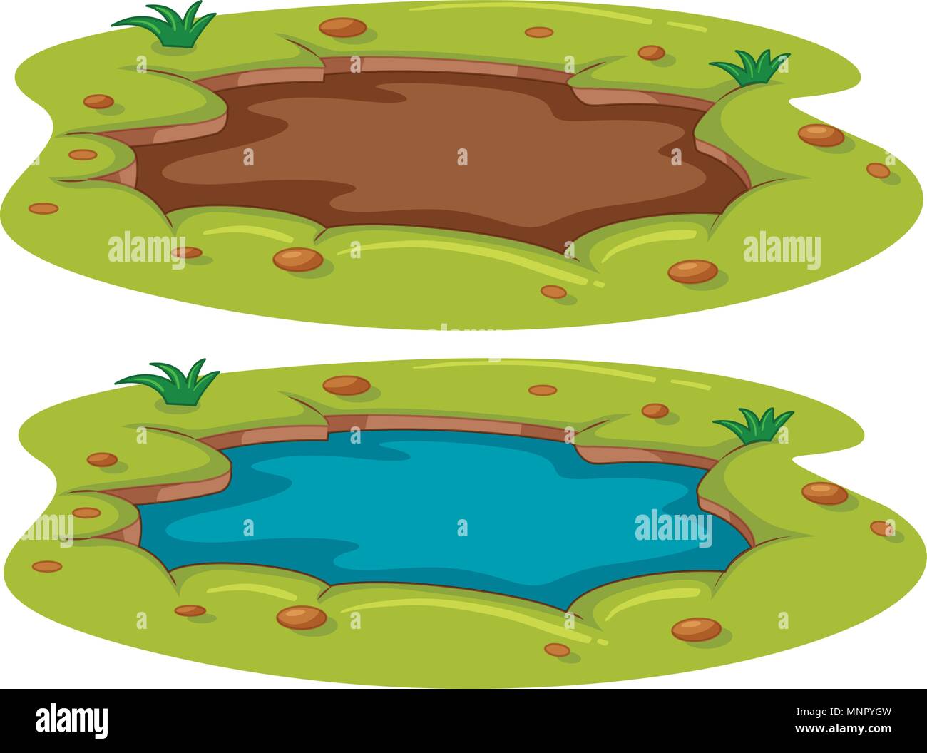 A Small Pond on White Background illustration Stock Vector Image & Art ...