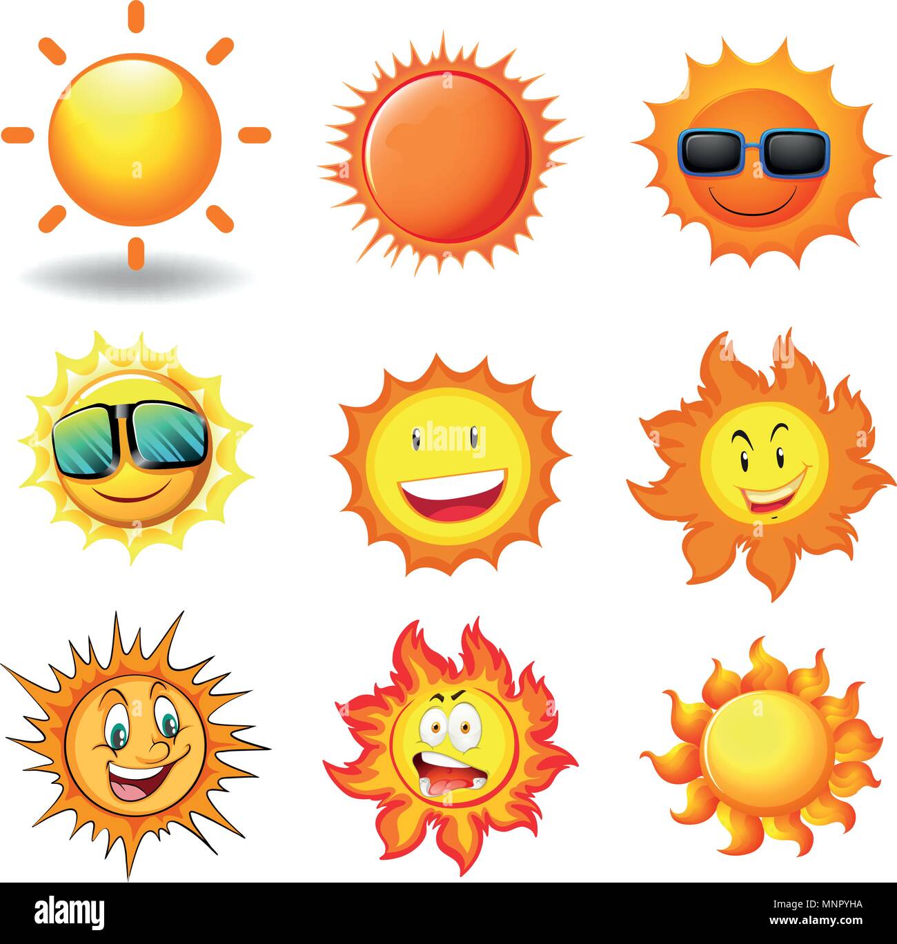 A Vector Set of Sun illustration Stock Vector Image & Art - Alamy