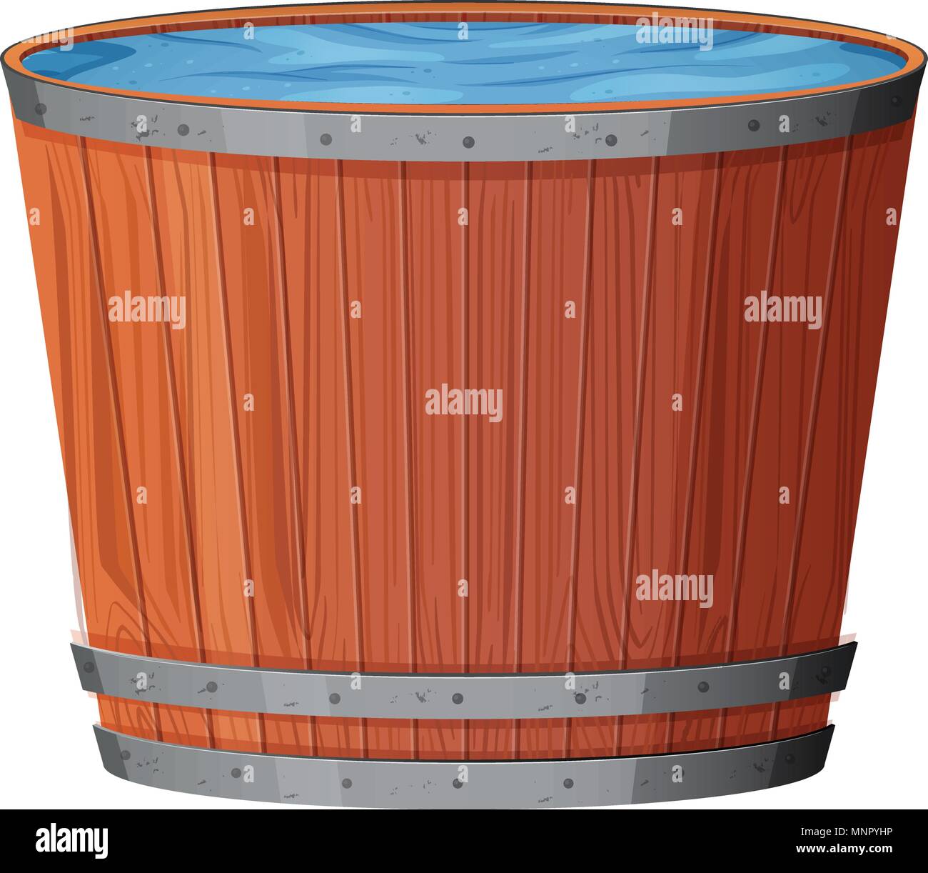 Water in Wooden Barrel on White Background illustration Stock Vector ...