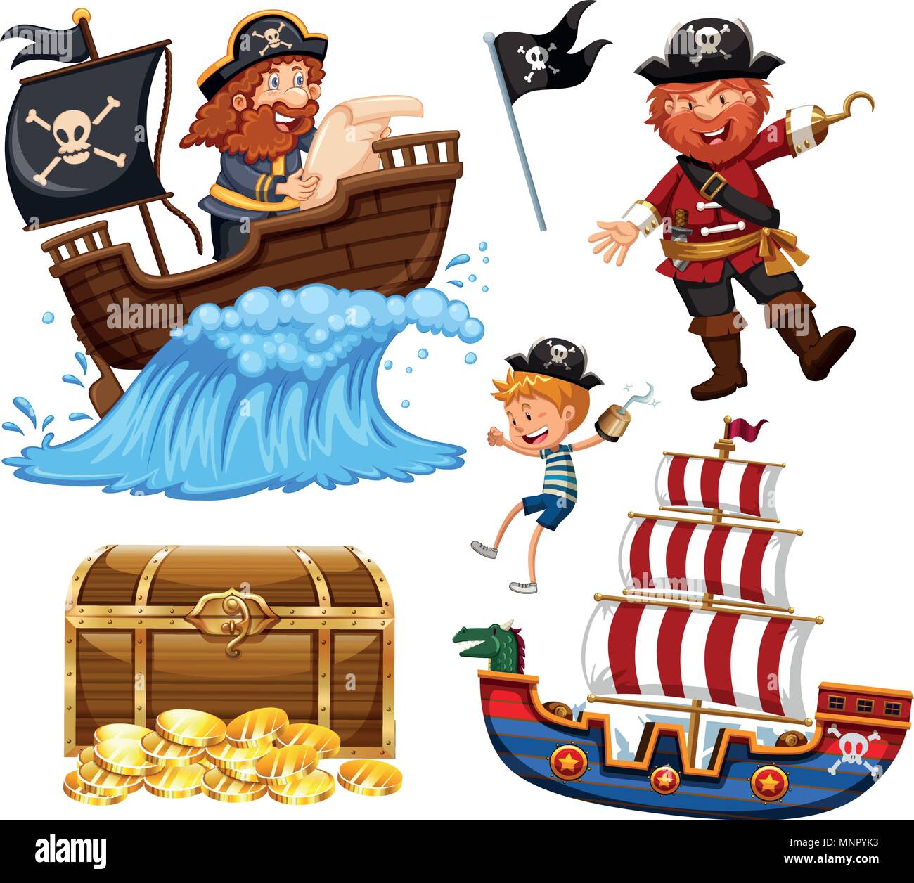A Set of Pirate Vector illustration Stock Vector Image & Art - Alamy