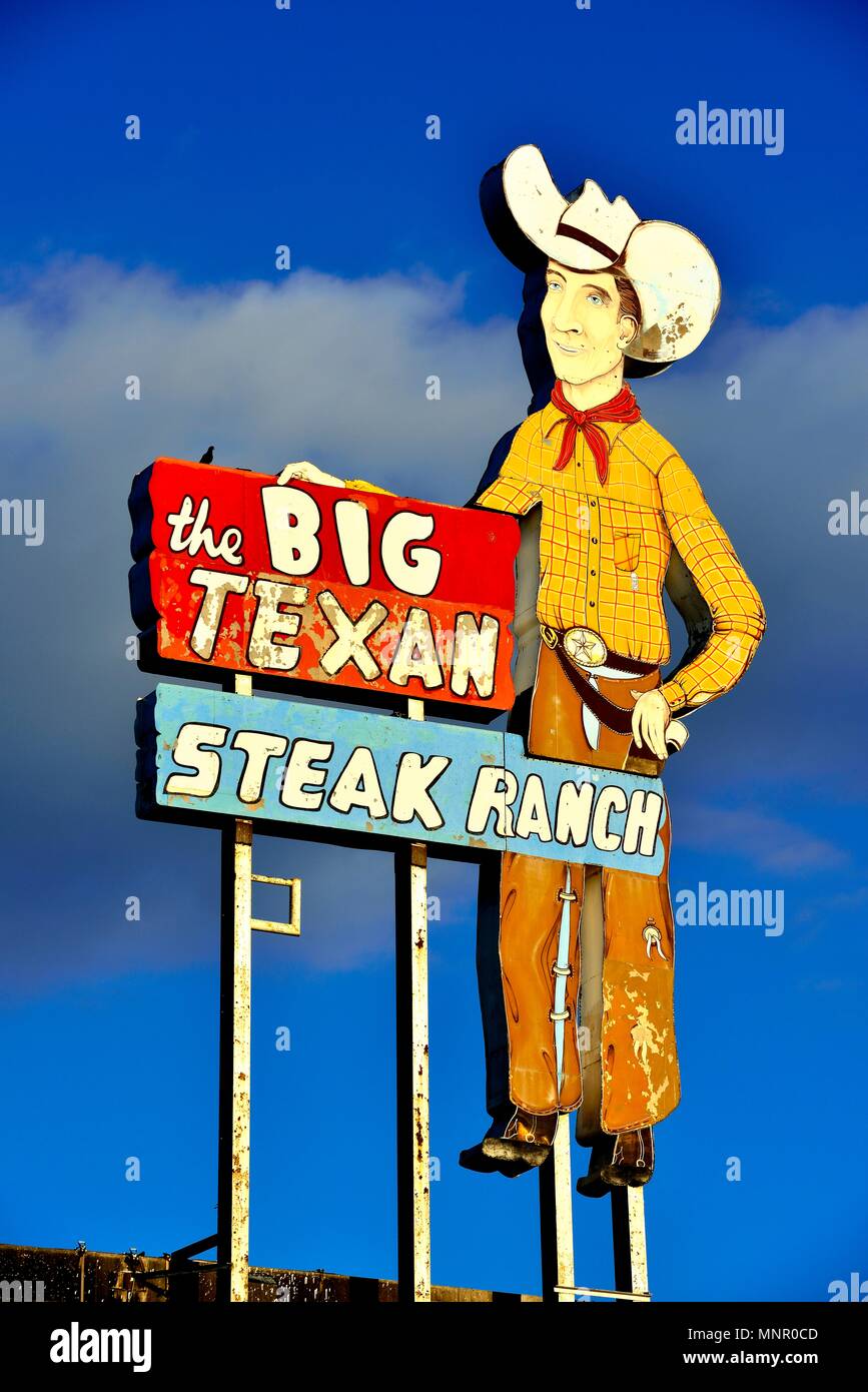 Advertising sign for Restaurant, Big Texan Steakhouse, Route 66 ...