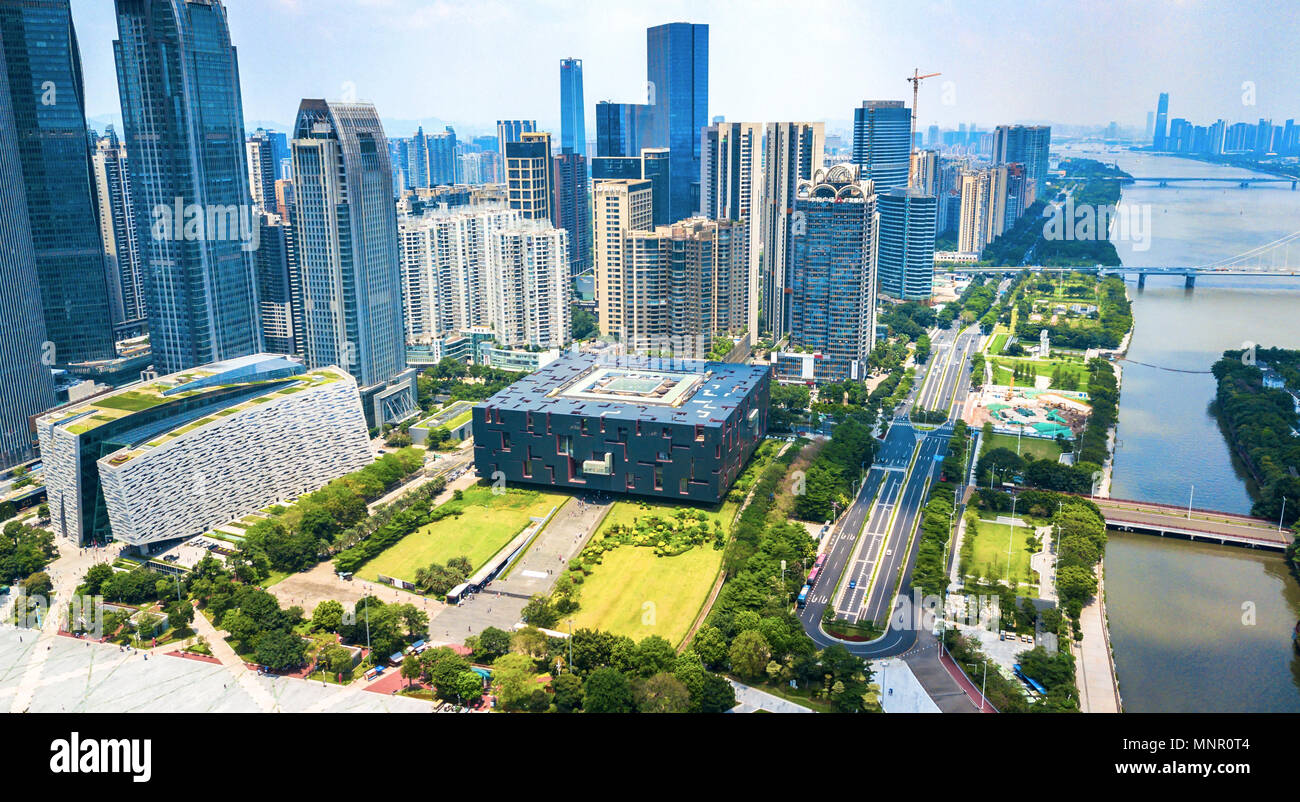 Aerial photograph of Guangzhou Huacheng Square, China Stock Photo - Alamy