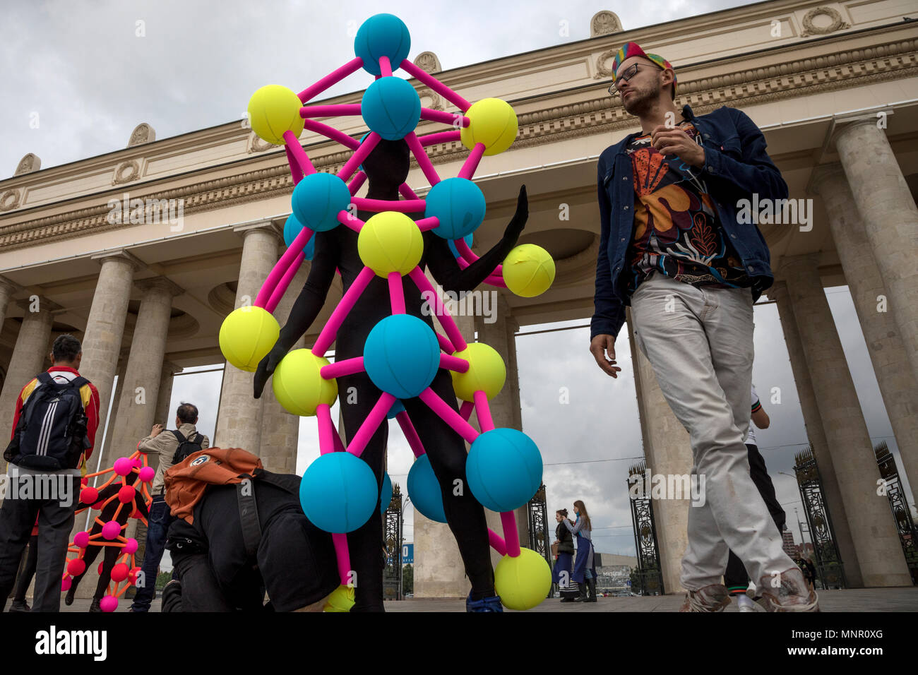 Artists in the costumes of a molecular crystal lattice during the ...