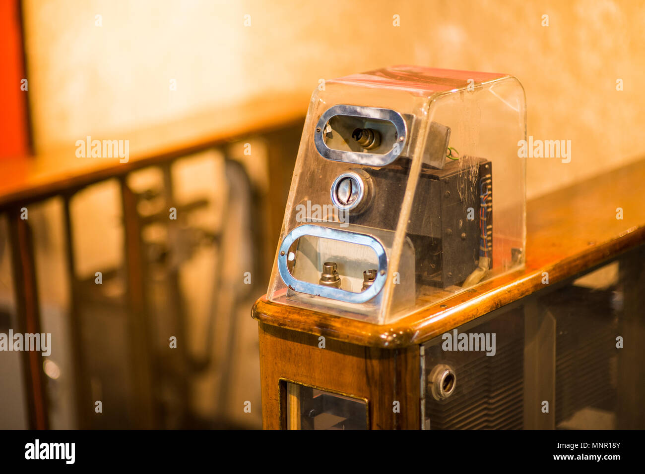 Vinatgae Closed entrance turnstile with access denied red sign ...
