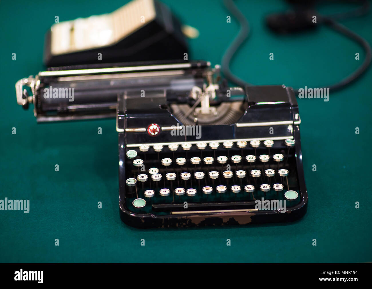 Antique Typewriter. Vintage Typewriter Machine Closeup Photo Stock ...