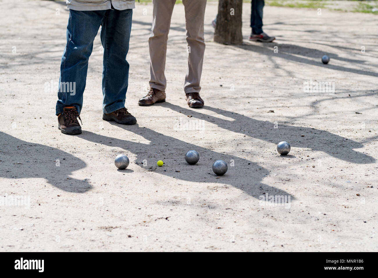 French outdoor men's ball game Stock Photo - Alamy