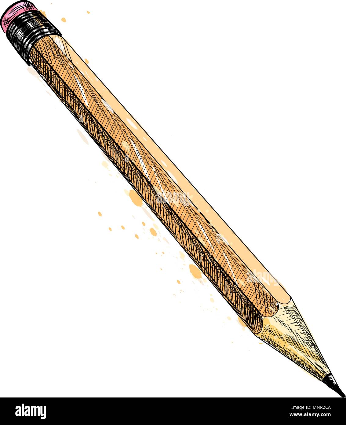 Pencil splash of watercolor Stock Vector Image & Art - Alamy