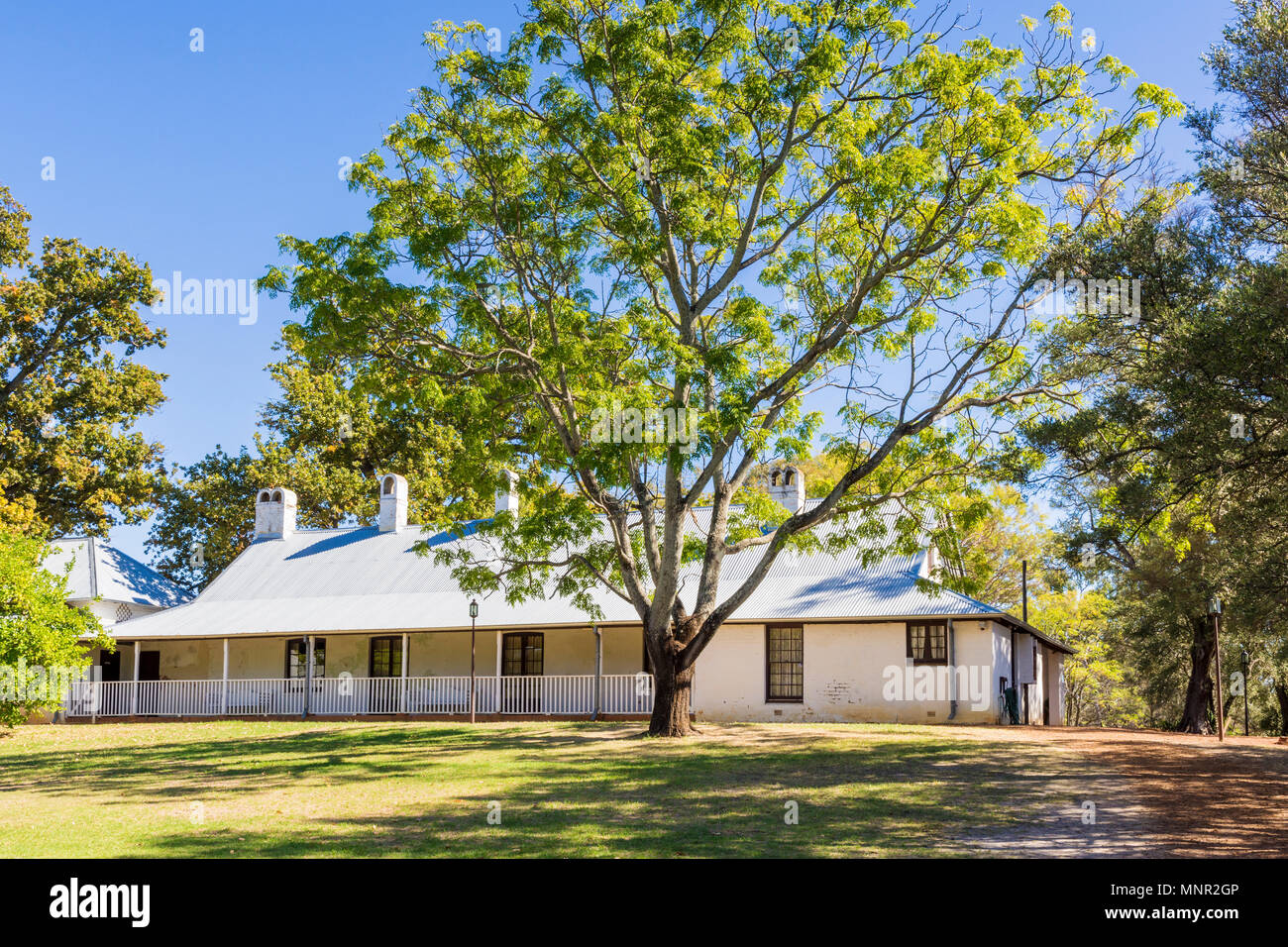The 1839 built Tranby House at Peninsula Farm, Maylands, Perth, Western ...