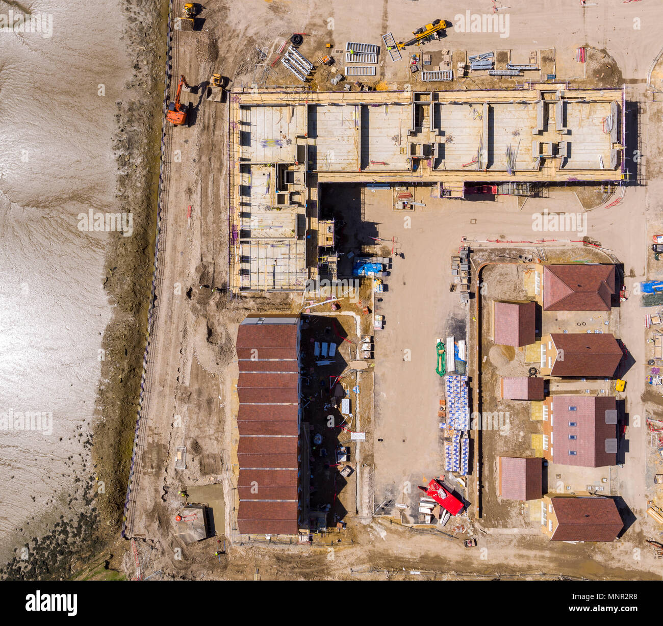Aerial views of Redrow Homes development- Temple Wharf, located in ...
