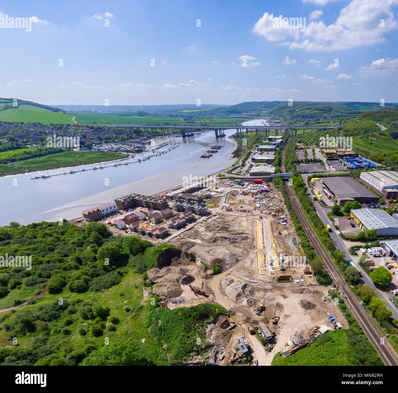 Aerial views of Redrow Homes development- Temple Wharf, located in ...