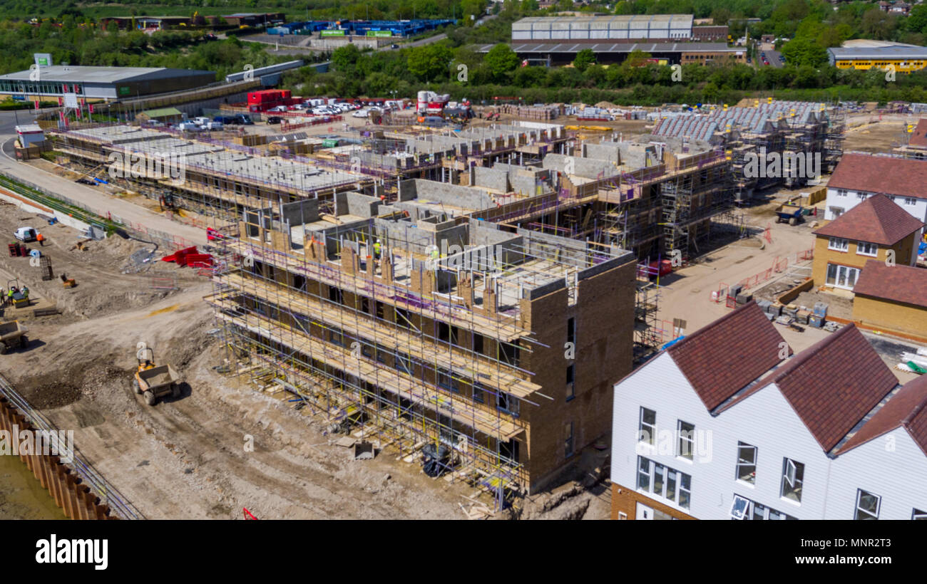 Aerial views of Redrow Homes development- Temple Wharf, located in ...