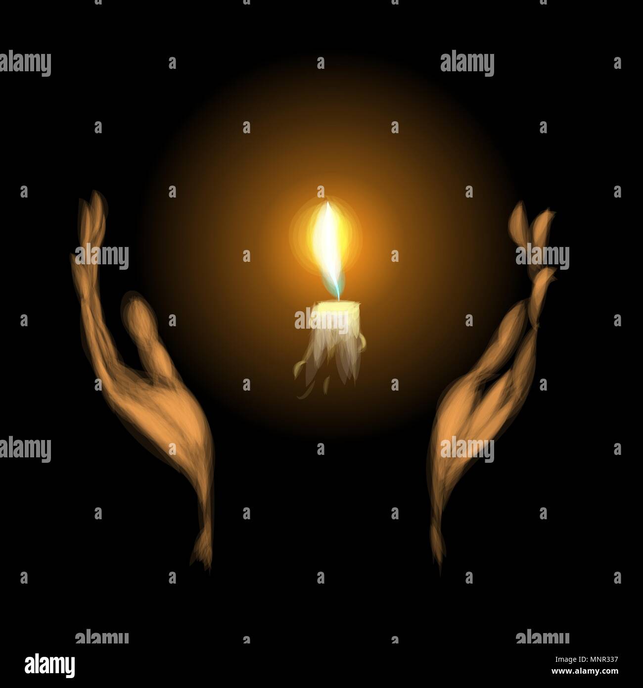 Spiritual human hands holding Stock Vector Images - Alamy