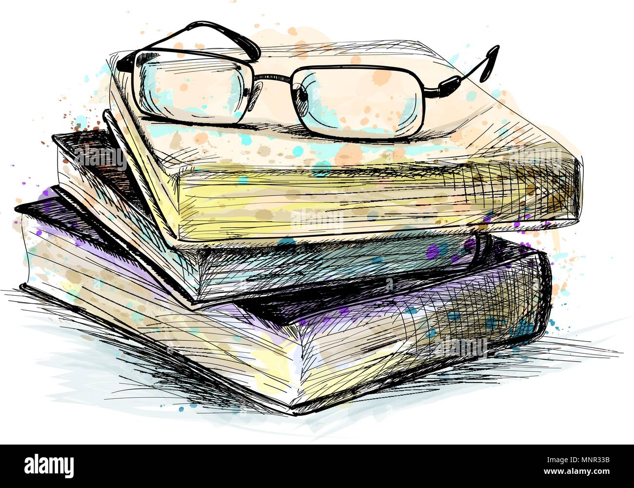 Reading glasses books on Stock Vector Images - Alamy