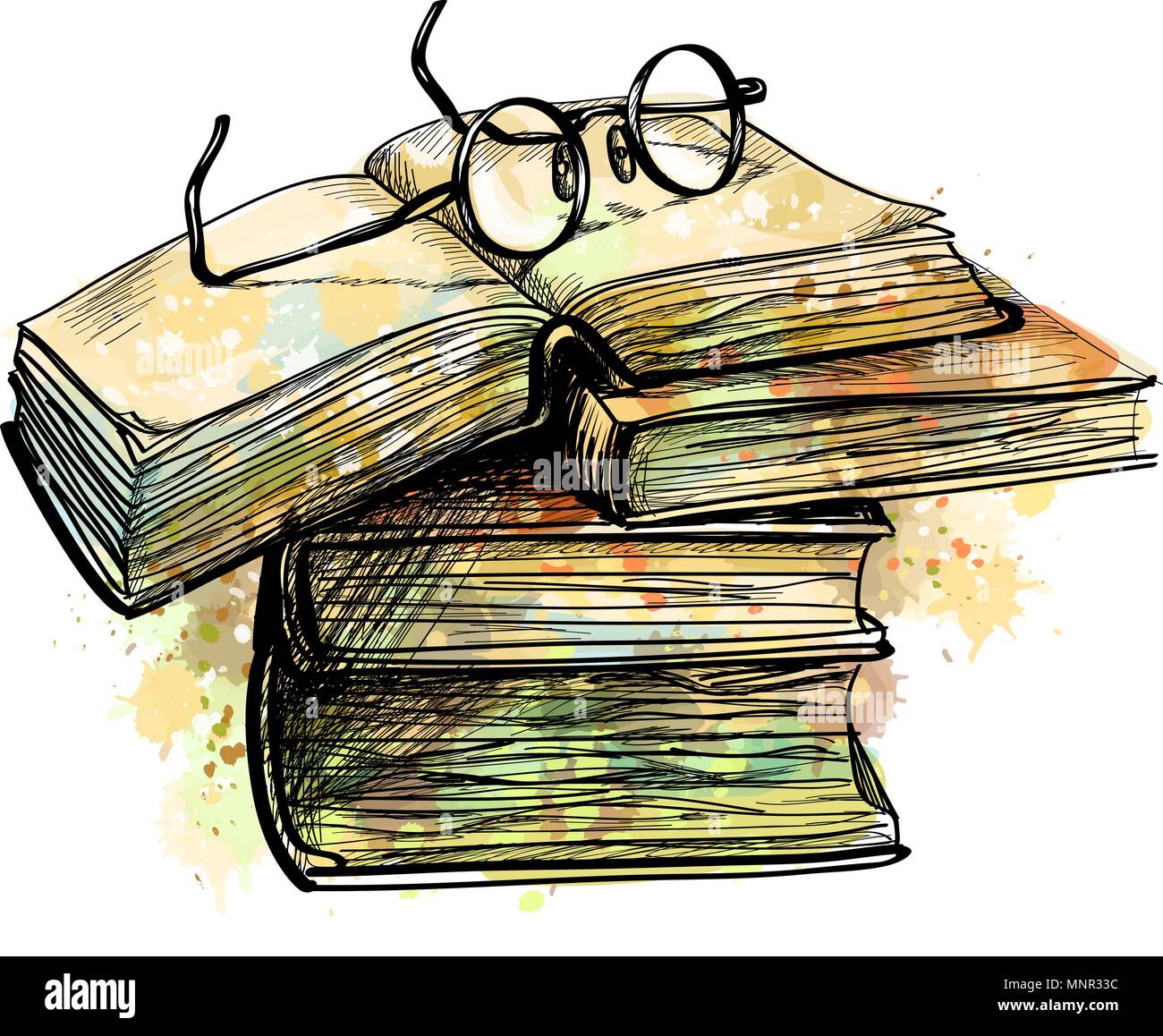 Reading glasses books on Stock Vector Images - Alamy