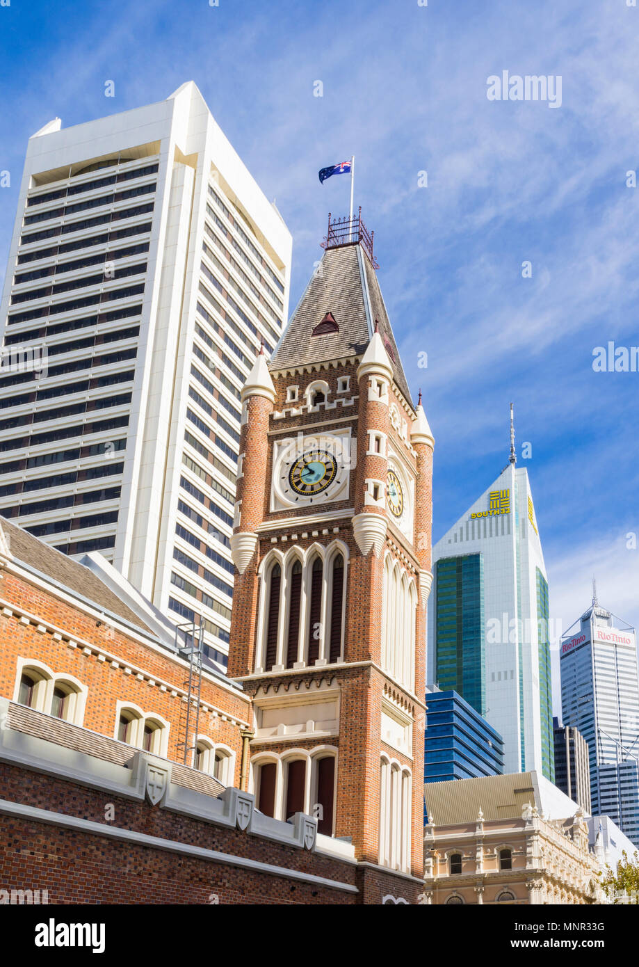Skyline of Perth with Perth Town Hall in the foreground, Western ...