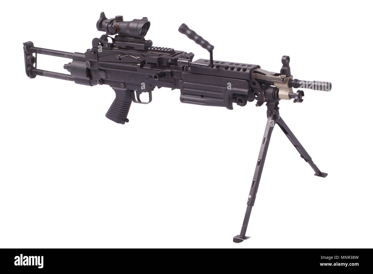 M249 machine gun isolated on white Stock Photo - Alamy